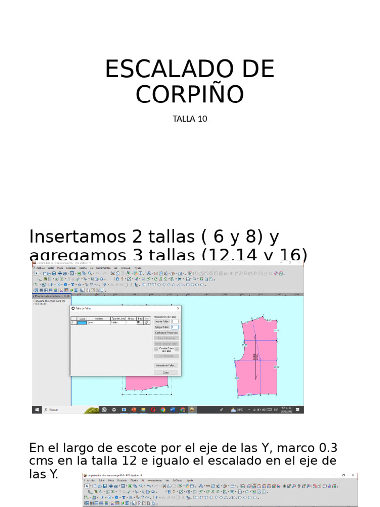 Escalado De Corpiño Pdf