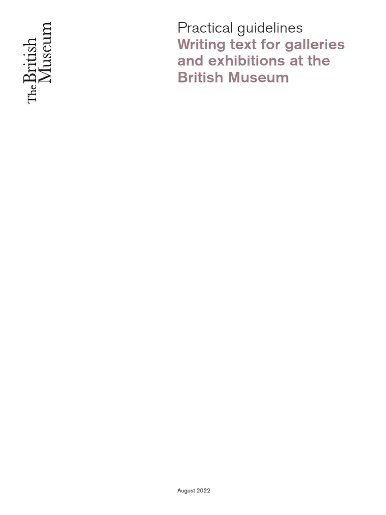 Guidelines for Writing Museum Text | PDF | Museum | Narrative