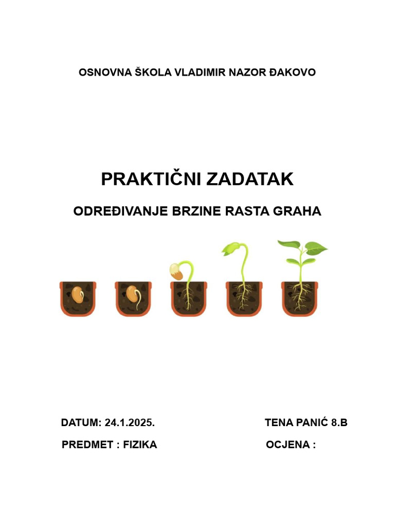 Praktični Zadatak - Brzina Rasta Graha - Tena Panić 8. B | PDF