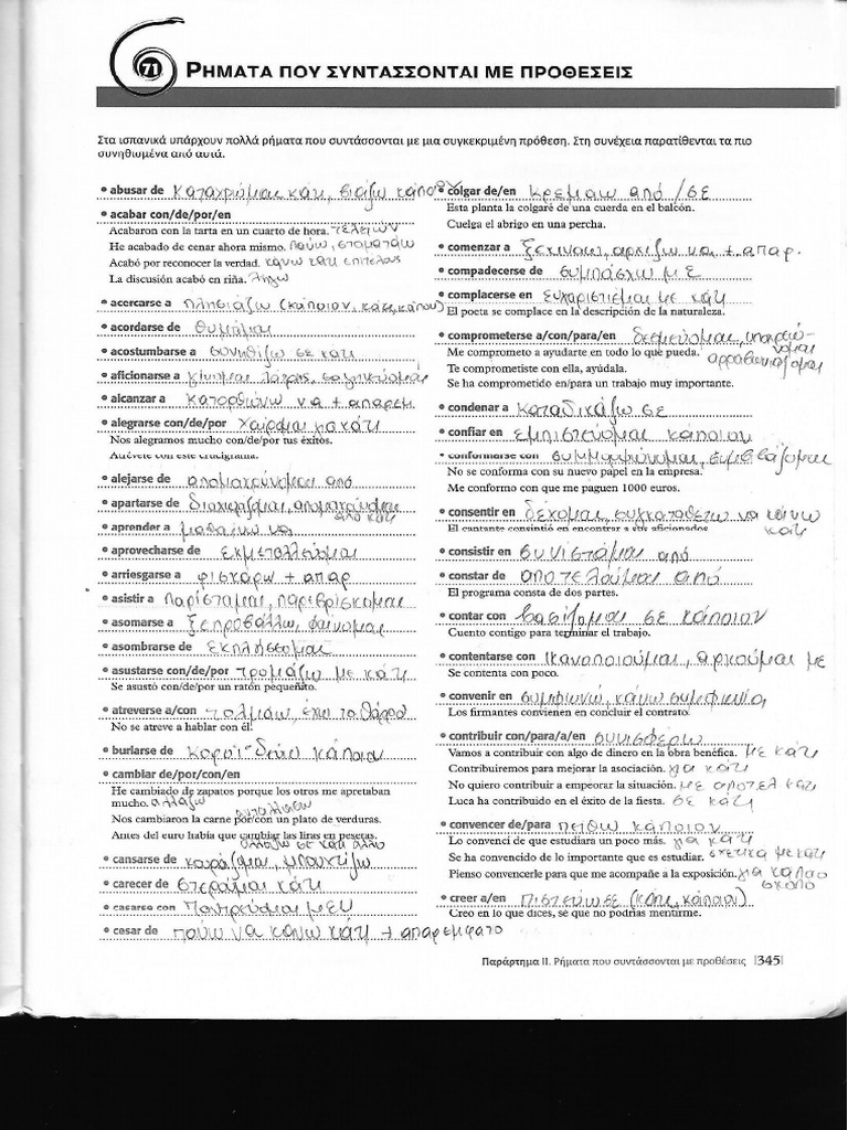 Verbos Con Preposiciones | PDF