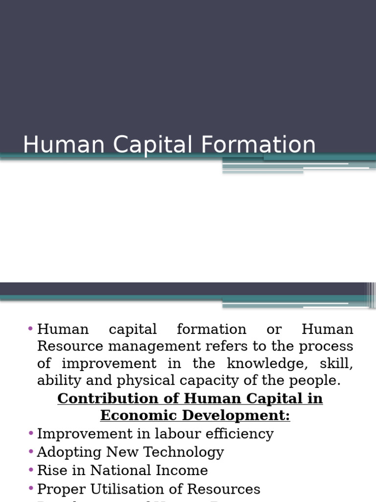CH 13 Human Capital Formation | PDF | Human Capital | Individualized ...