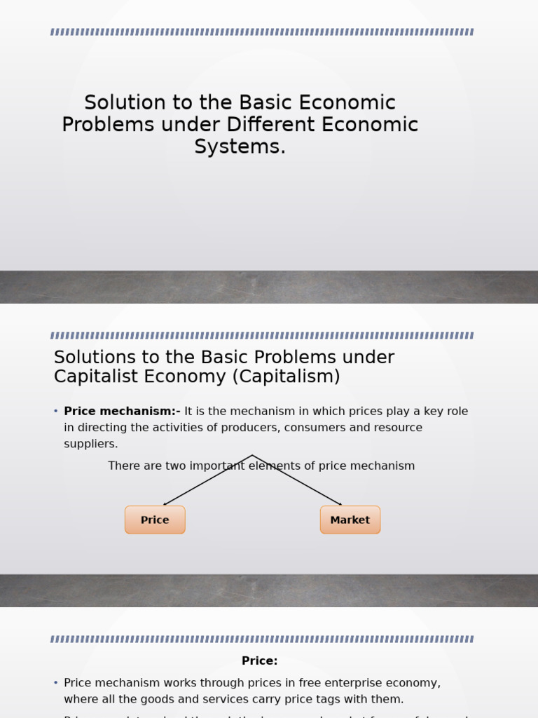 CH - 5 Solution To The Basic Economic Problems Under Different | PDF ...