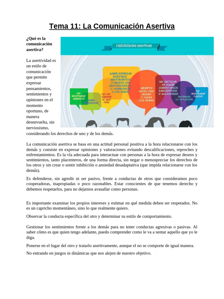 Comunicación Asertiva: Claves y Ejemplos | PDF | Comunicación ...