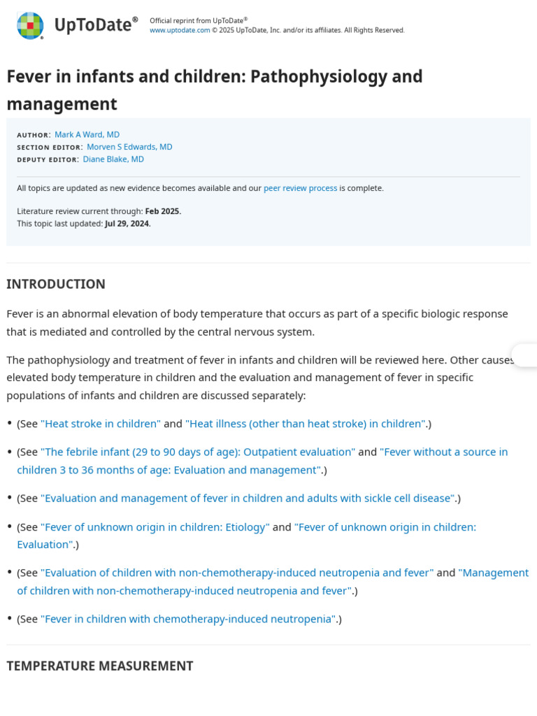 Fever Management in Infants and Children | PDF | Fever | Hyperthermia