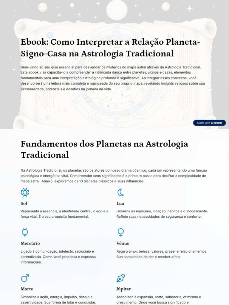 Ebook Como Interpretar A Relacao Planeta Signo Casa Na Astrologia Tradicional | PDF | Astrologia ...