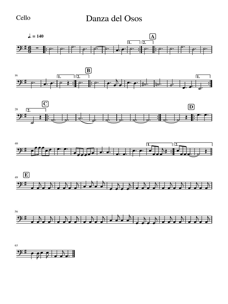 Danza Del Osos-Violonchelo | PDF