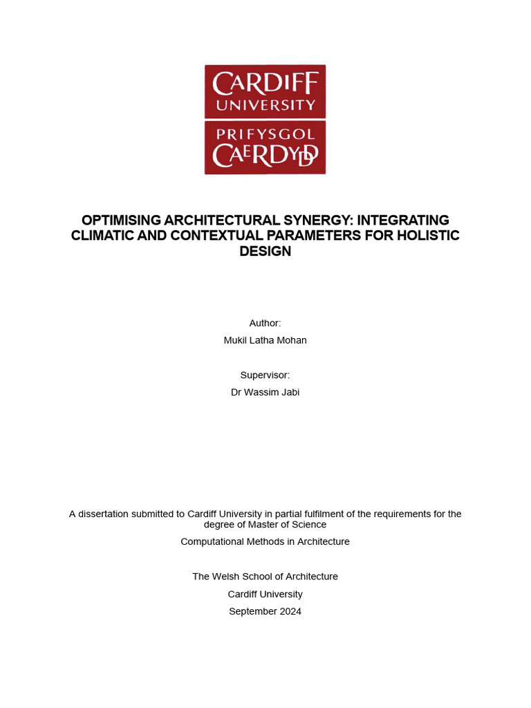 Optimising Architectural Synergy Integrating Climatic and Contextual Parameters For Holistic ...