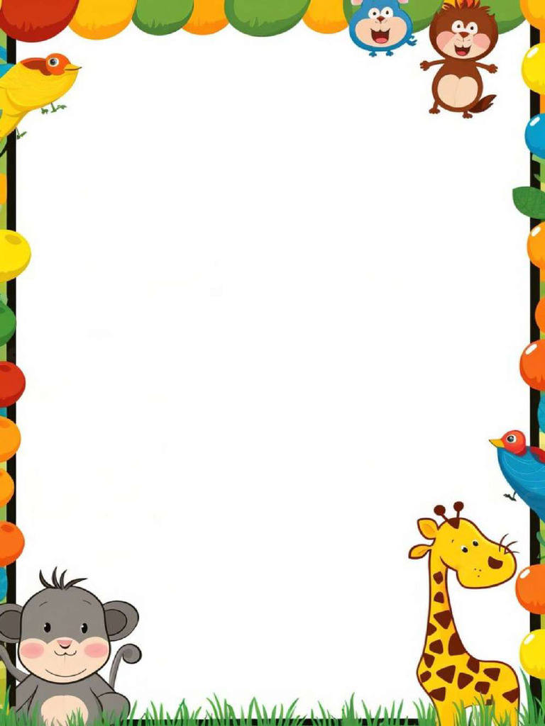 Cartoon Flowers Clipart Frame Word Template and Google Docs For Free A00 | PDF