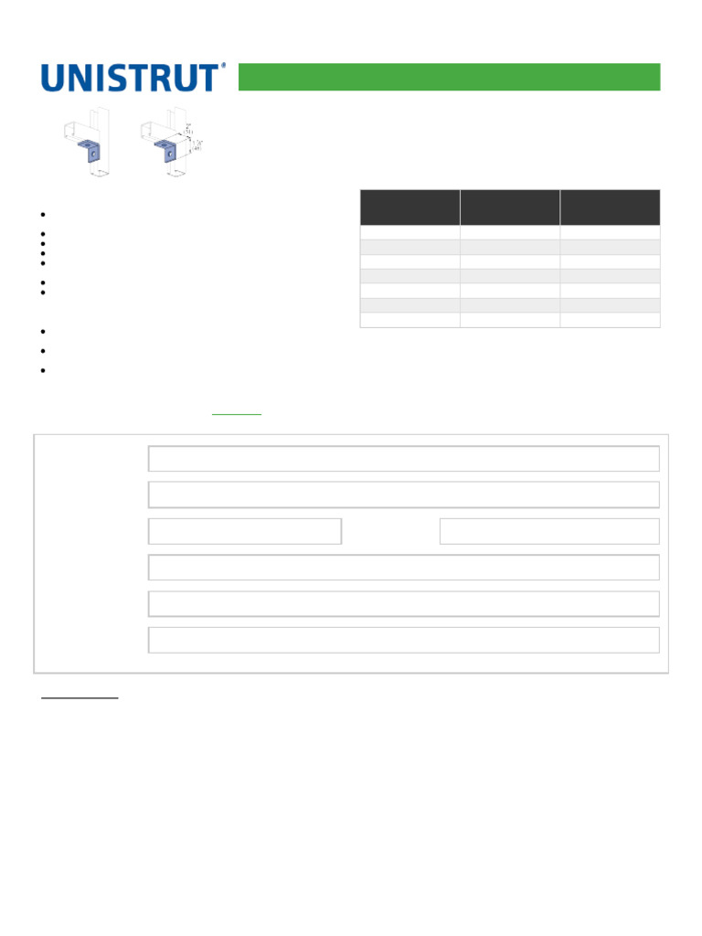 Unistrut P1026 Cut Sheet | PDF