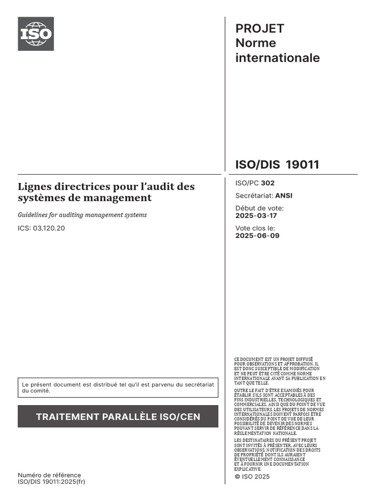 Iso - Dis 19011 - 2025 | PDF | Audit | Sécurité des systèmes d'information