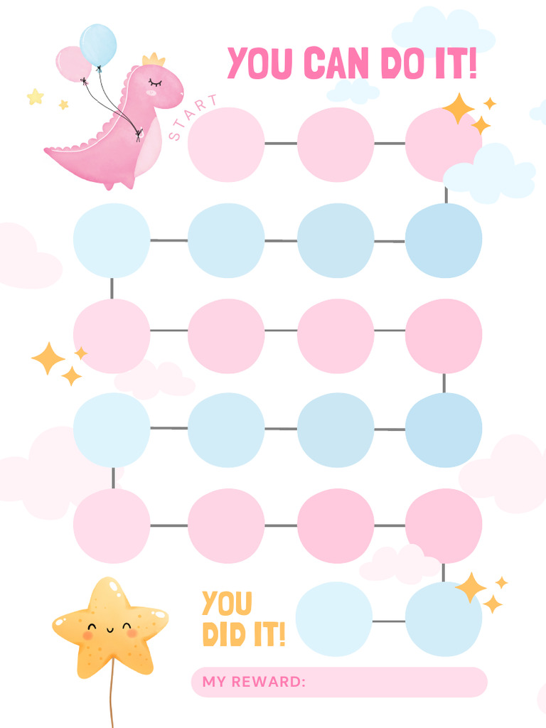 Funny Colorful Playful Kids Reward Chart A4 | PDF