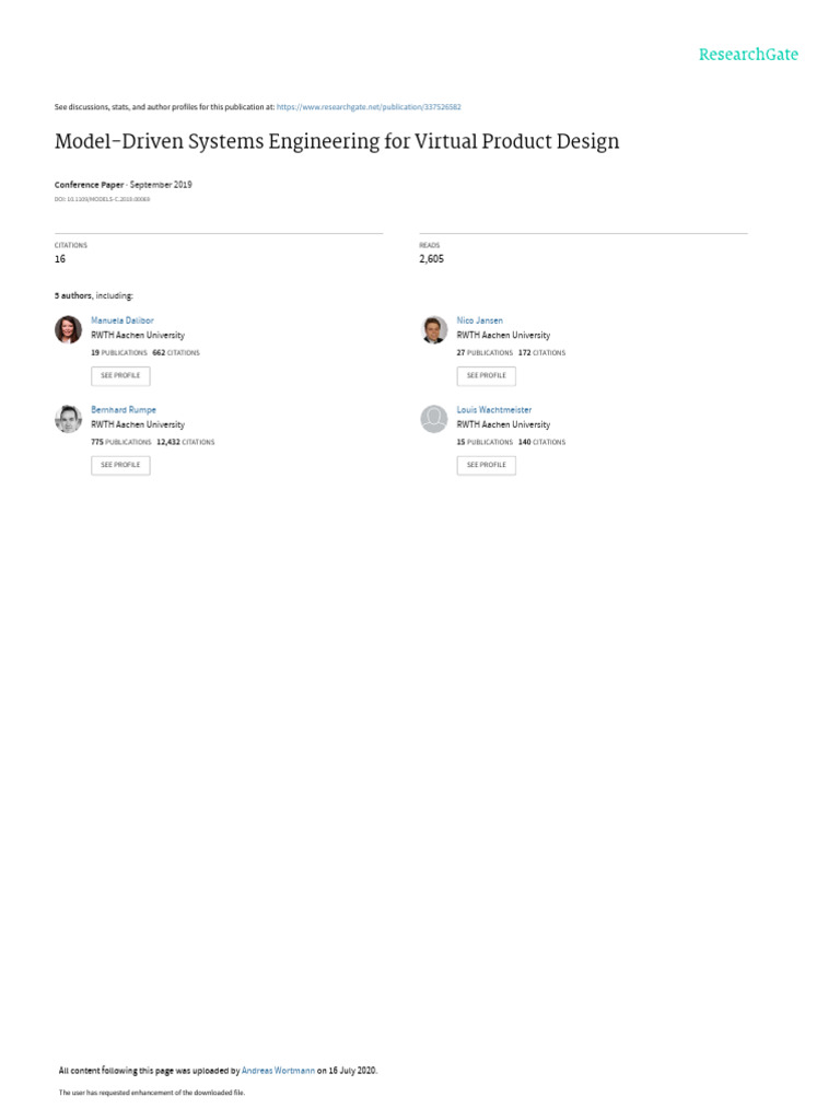 Model Driven Systems Engineering For Virtual Product Design | PDF | Computer Aided Design | System