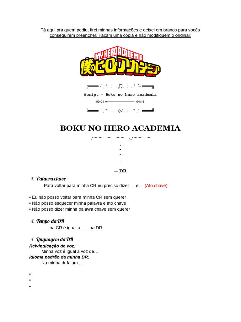 Script ? Bnha | PDF