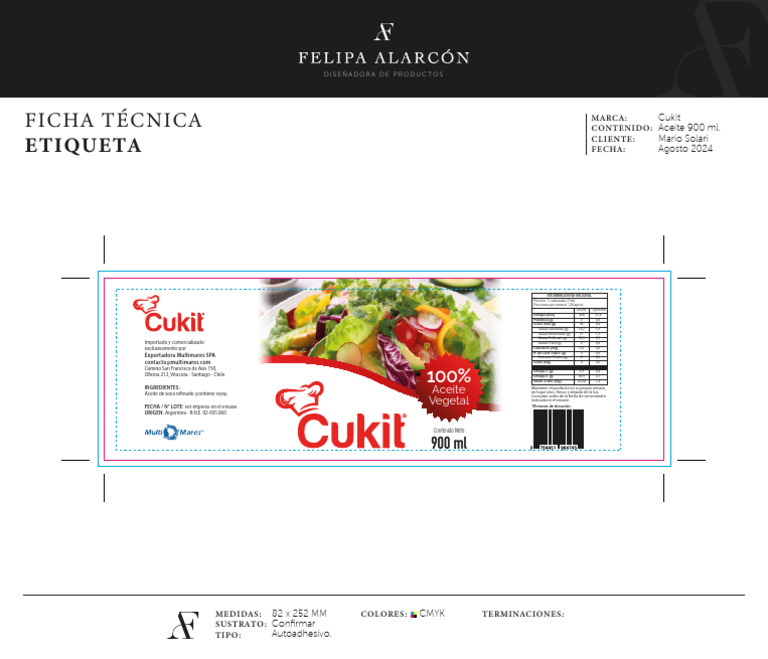 Cukit Aceite Soya 900 ML | PDF | Petróleo | Sustancias químicas
