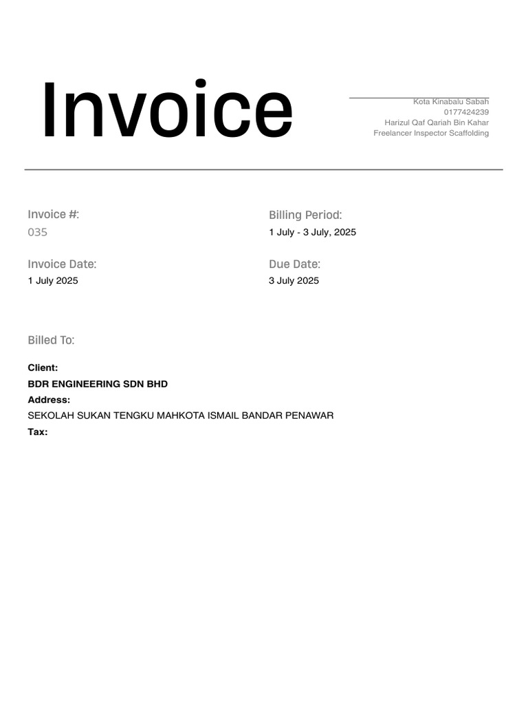 Invoice BDR | PDF