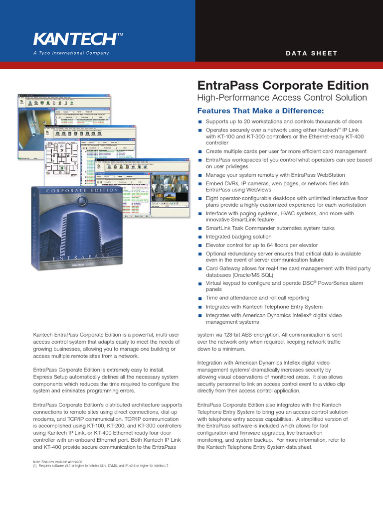 EntraPass Corporate Edition Overview | PDF | Computer Network | Access ...