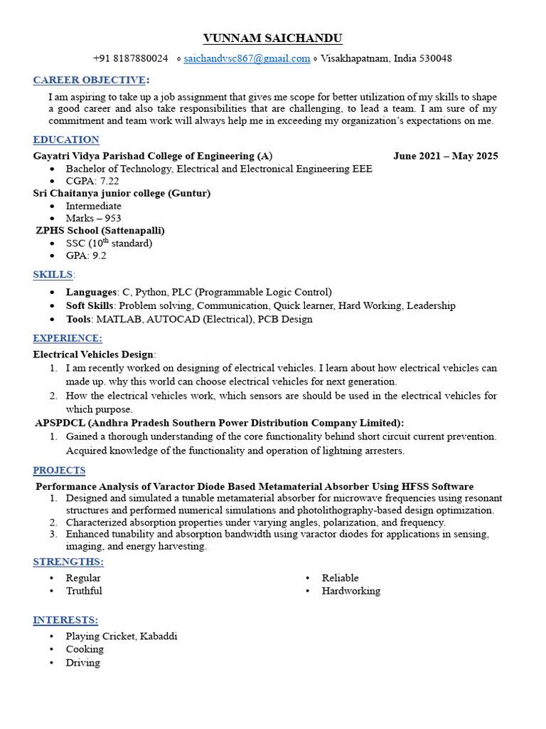 Vunnam Saichandu | PDF