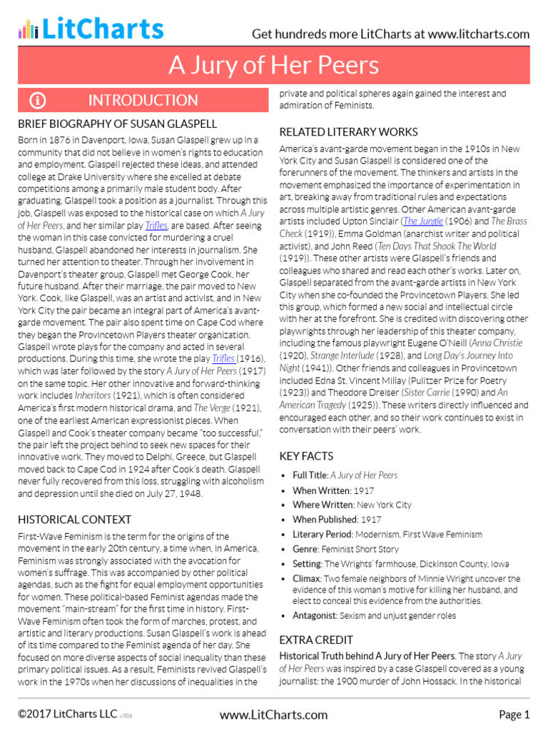 A Jury of Her Peers LitChart | PDF