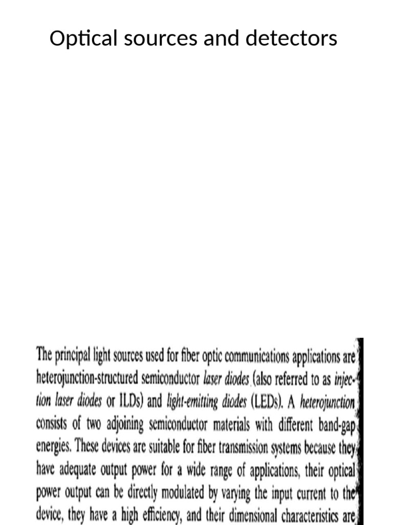Optical Sources Detectors | PDF