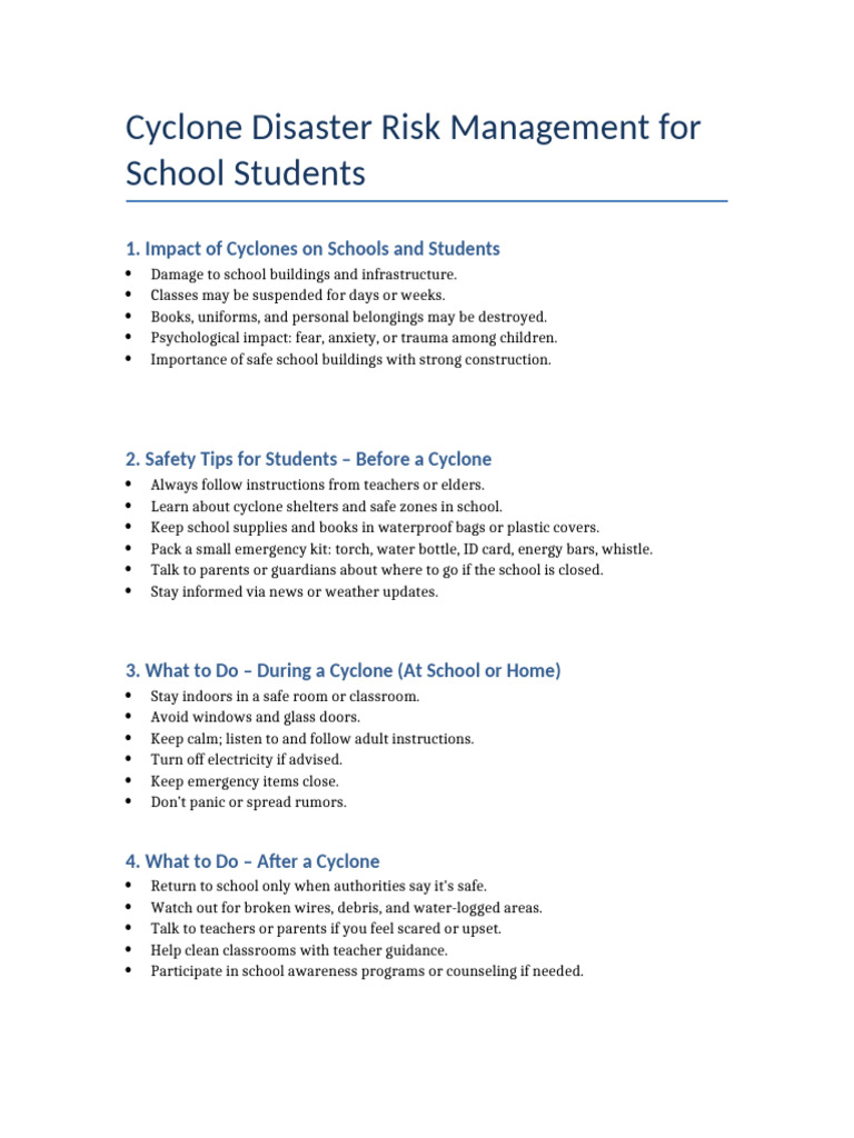 Cyclone Disaster Management Student Guide47 | PDF | Tropical Cyclones ...