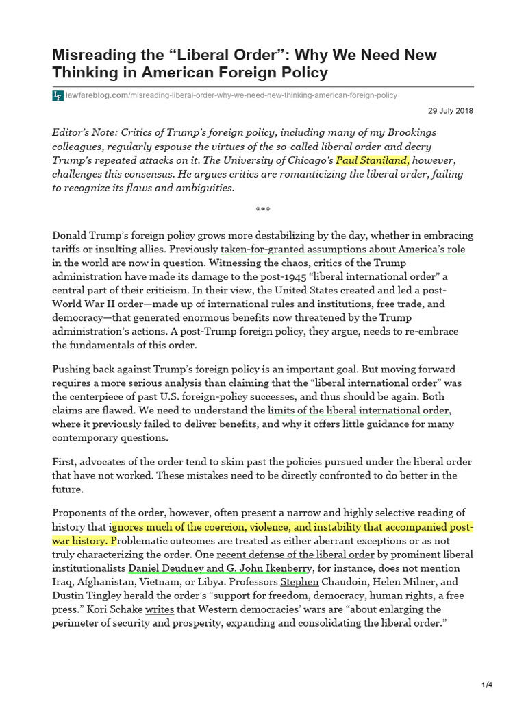 Rethinking the Liberal World Order | PDF | Authoritarianism | Democracy