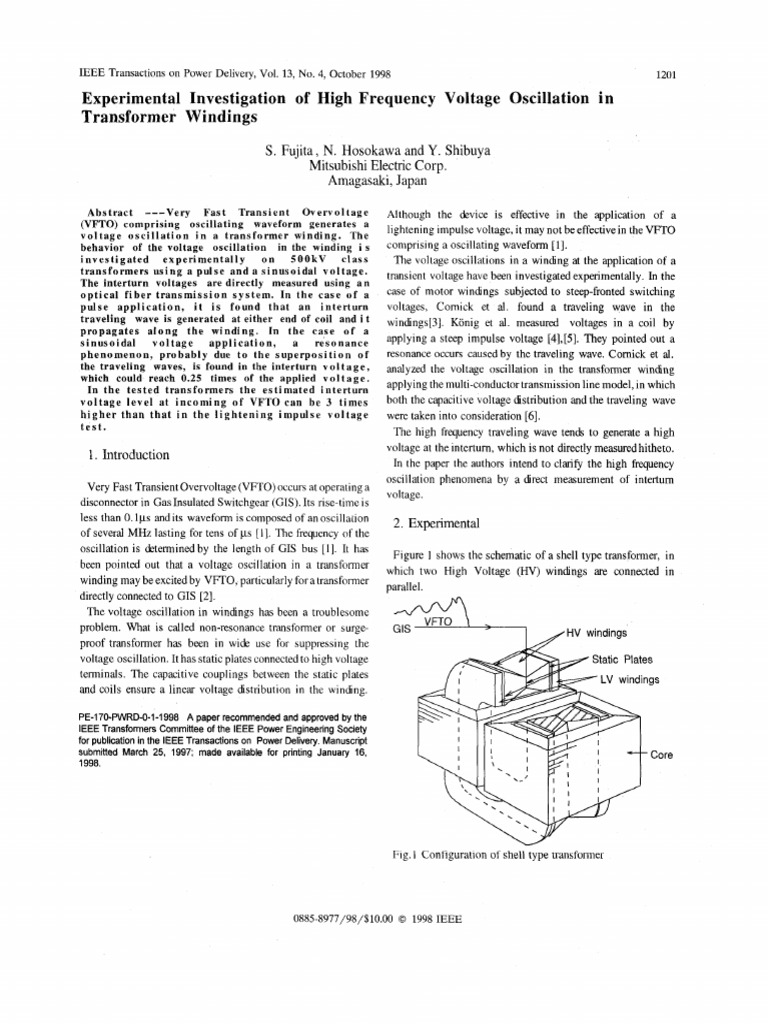 High-Frequency Voltage Oscillation in Transformers | PDF | Amplitude ...