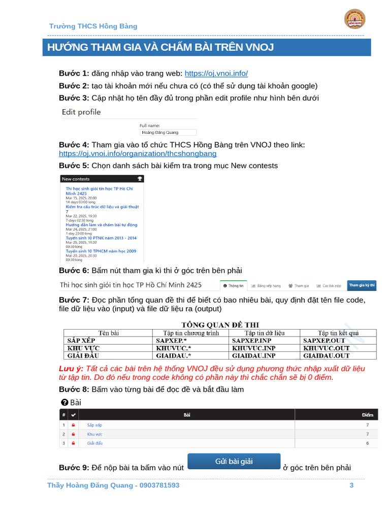 Hư NG Tham Gia Và N P Bài Trên VNOJ | PDF