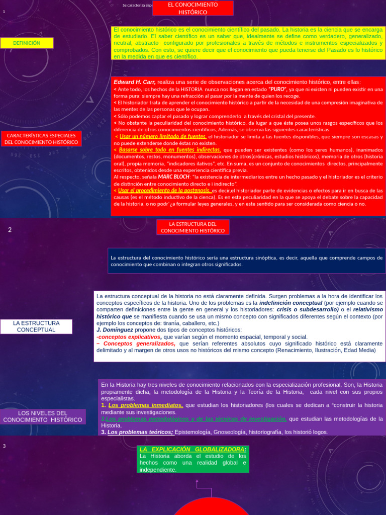 Caracterist Especiales Del Conoc Hist Niveles Del Conoc Hist. | PDF ...