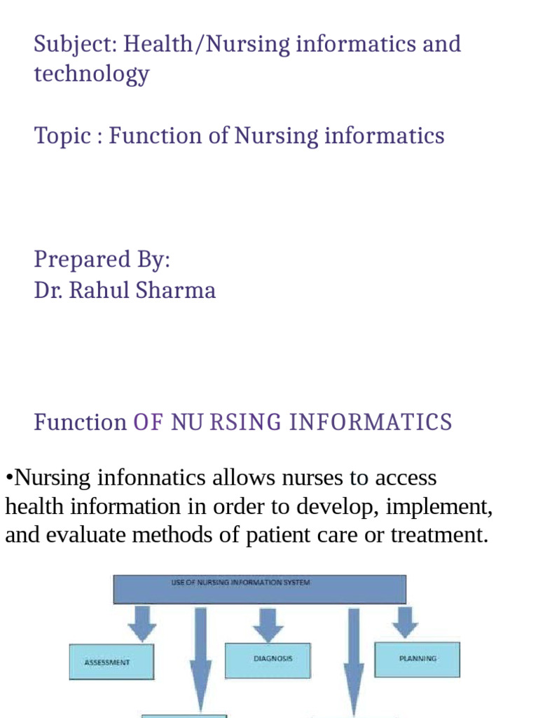 Function of Nursing Informatics | PDF