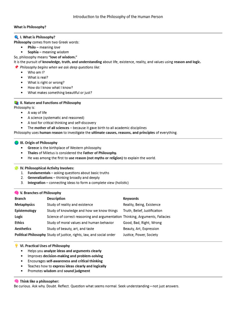 What Is Philosophy Handouts | PDF | Epistemology | Reason