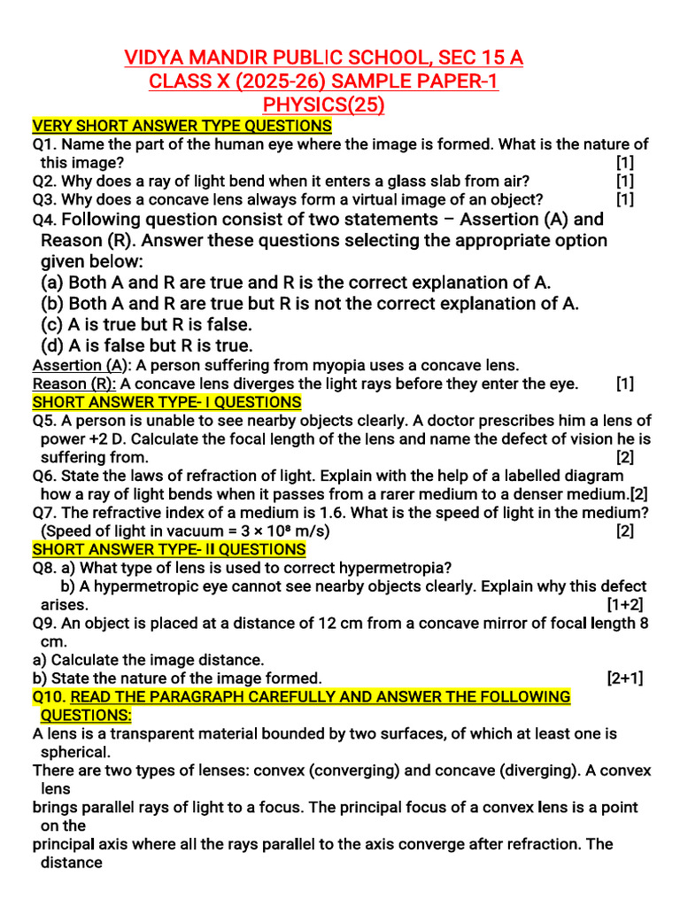 Science Sample Practice Paper 1 | PDF | Ph | Chemistry