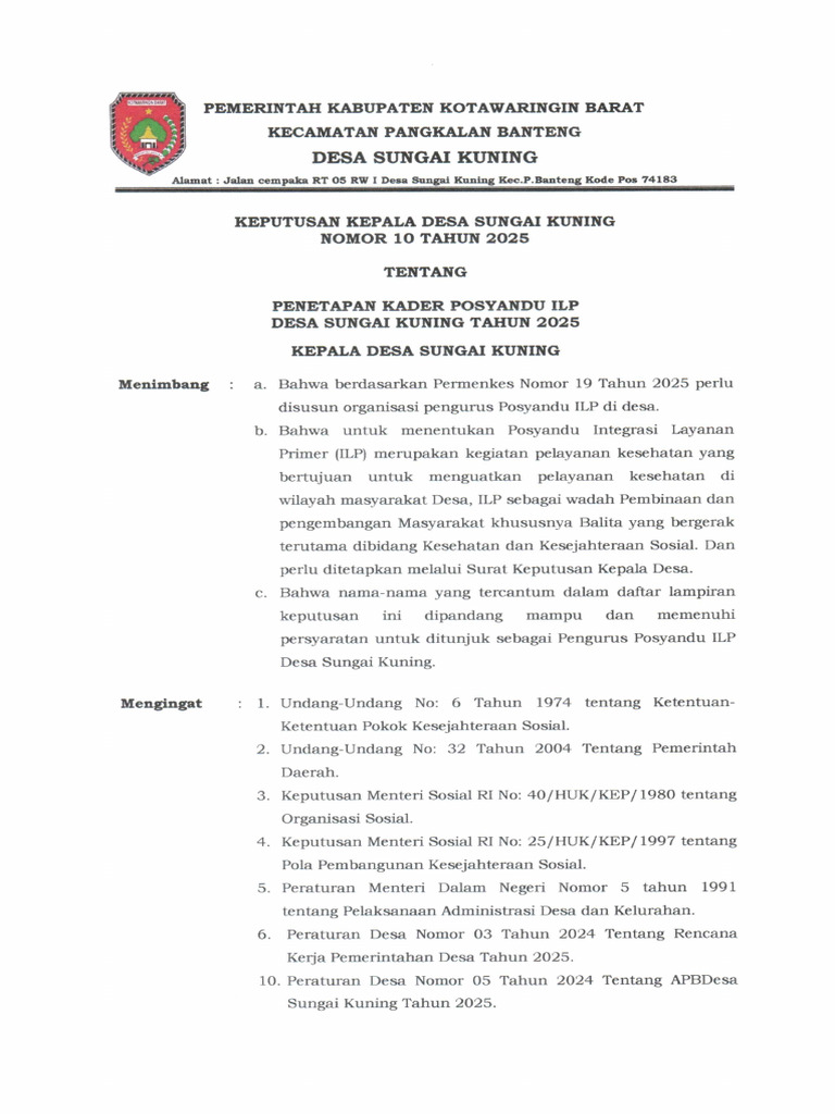 SK No 10 Posyandu Ilp 2025 | PDF