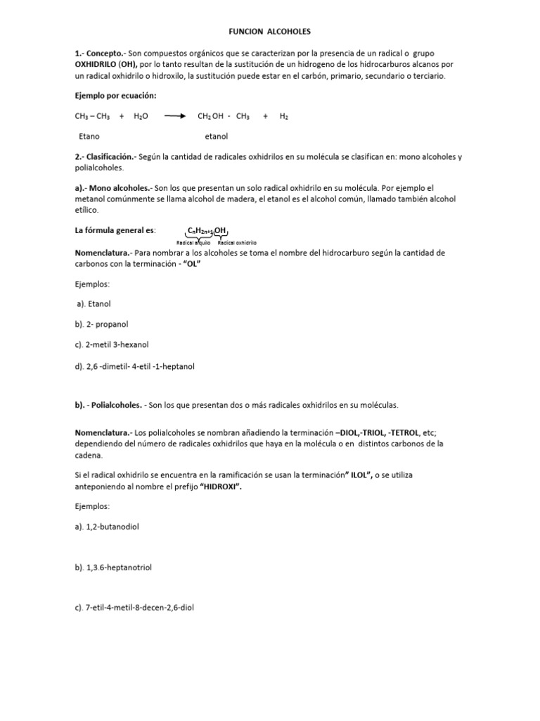Tema #5 Funcion Alcoholes | PDF