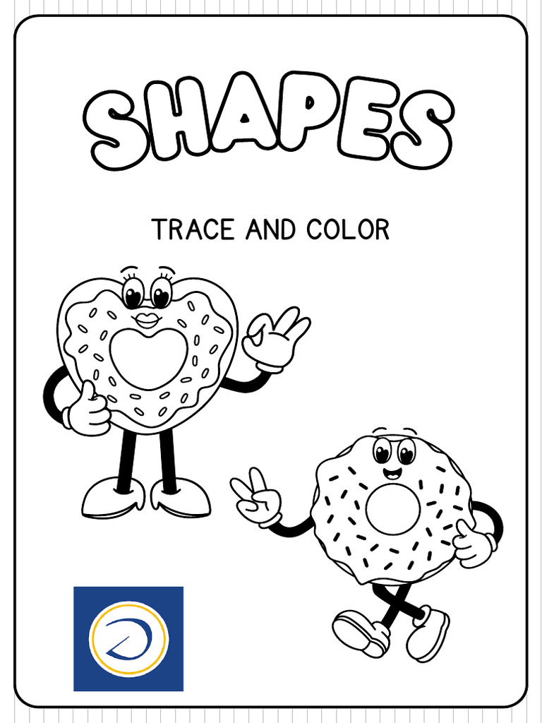 Shapes Coloring Worksheet in Black and White Printable Style | PDF
