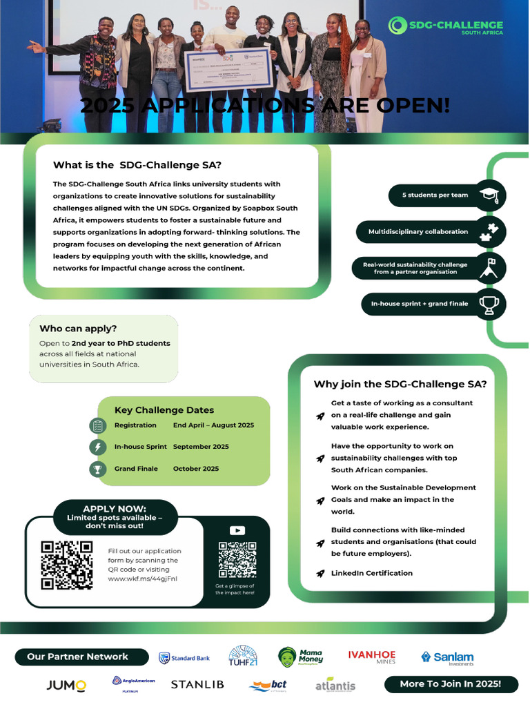 2025 SDG-Challenge SA - Application OnePager | PDF