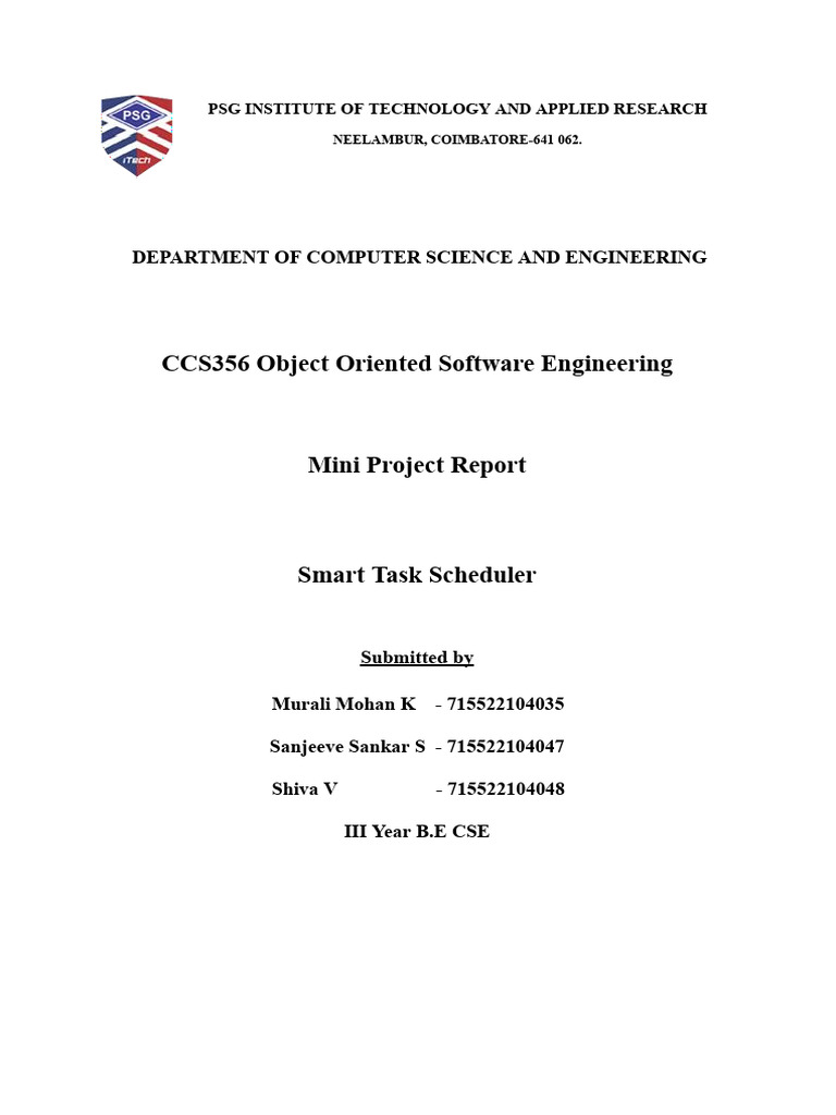 OOSE Report | PDF | Usability | System