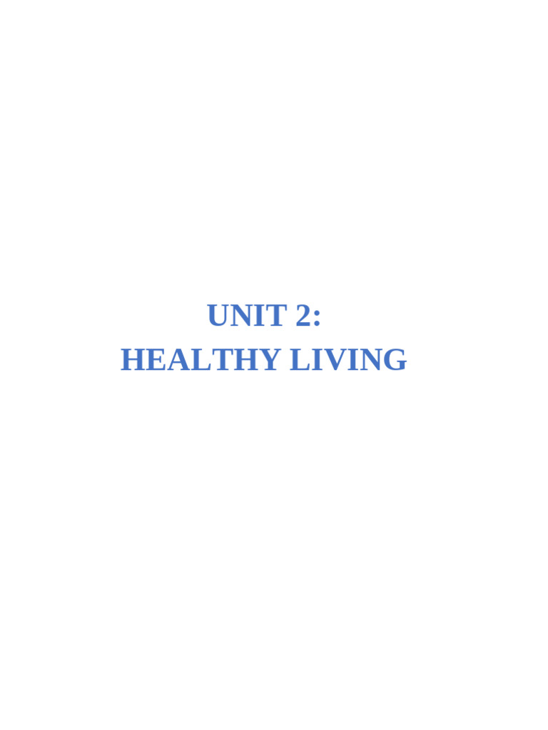 UNIT 2-Healthy Living | PDF