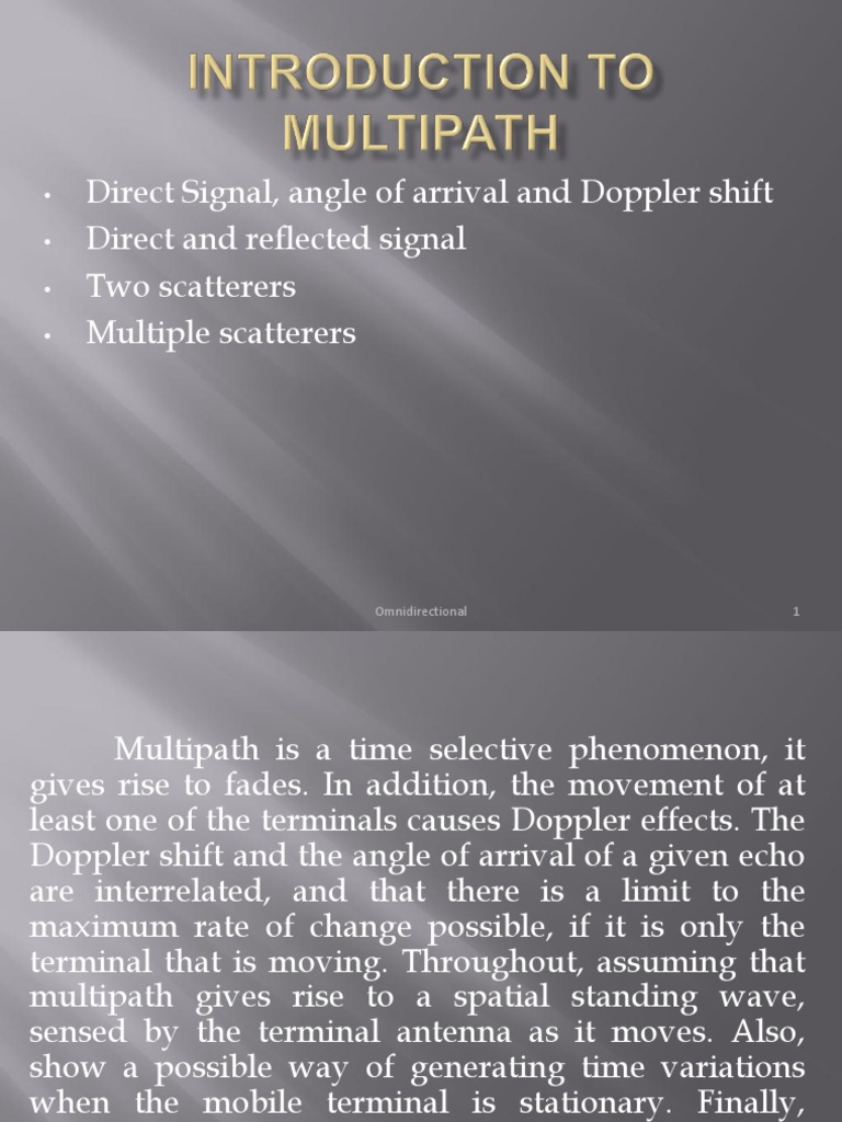 Introduction To Multipath | PDF | Microphone | Antenna (Radio)