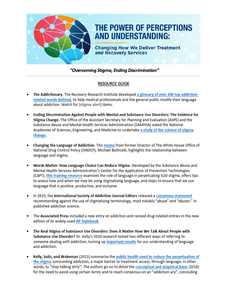 Overcoming Stigma Ending Discrimination Resource Guide | PDF | Social ...
