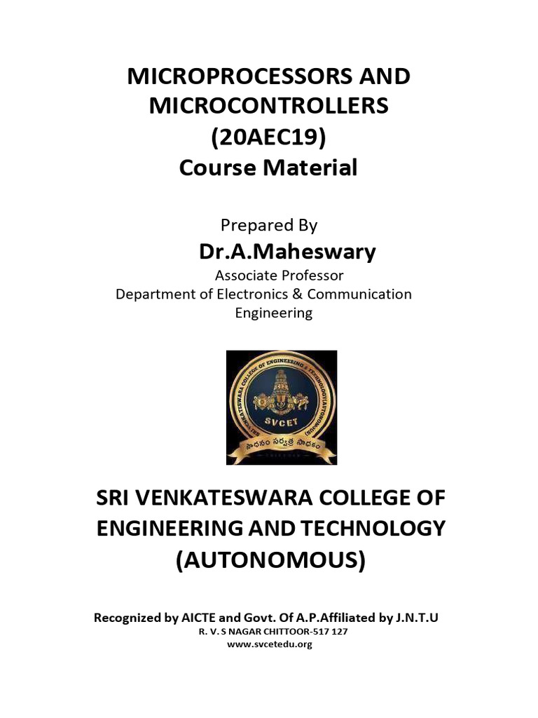 MPMC Notes Maheswary | PDF | Central Processing Unit | Input/Output