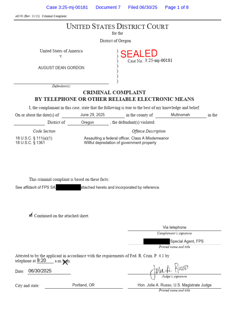 August Dean Gordon Arrest Affidavit | PDF | Criminal Justice | Crime ...