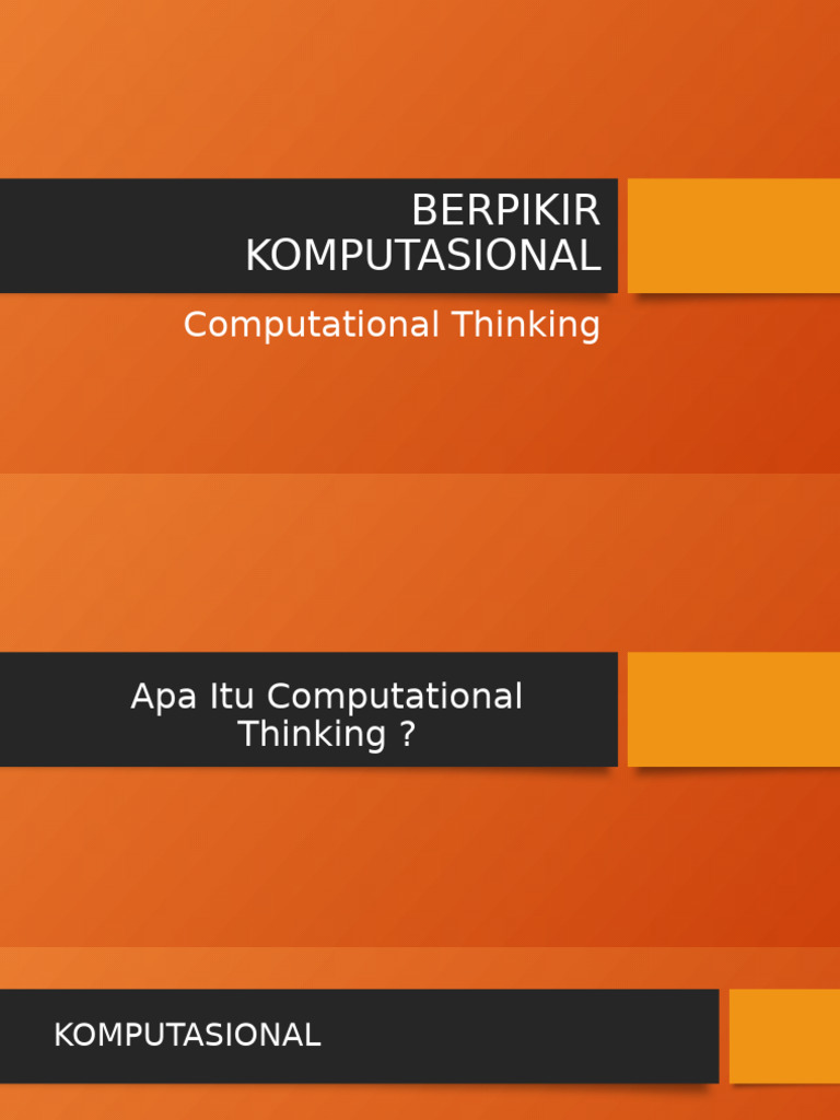 Bahan Presentasi PPT Materi Berpikir Komputasional | PDF