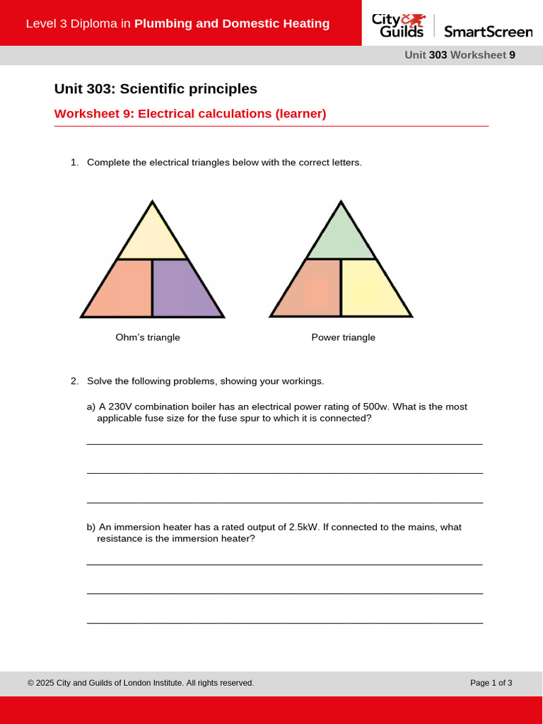9189 03 l3 303 Worksheet 9 Learner | PDF | Mains Electricity | Electric ...