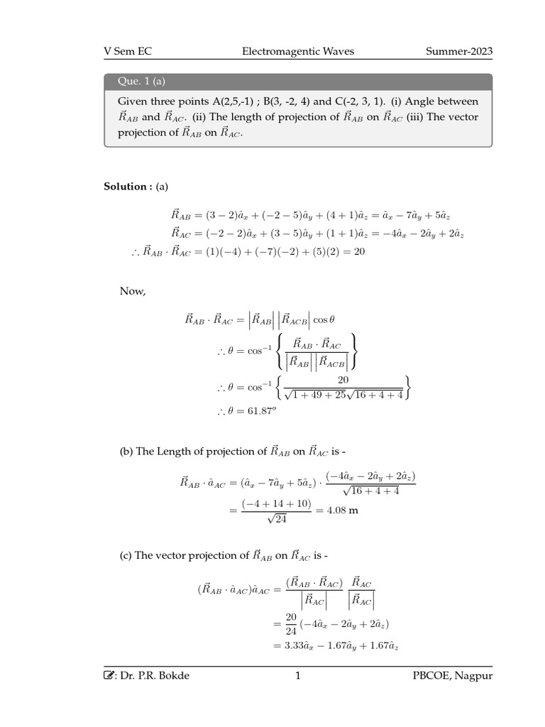 Summer-2023-EMW Paper Solution | PDF | Mathematical Physics | Physical ...