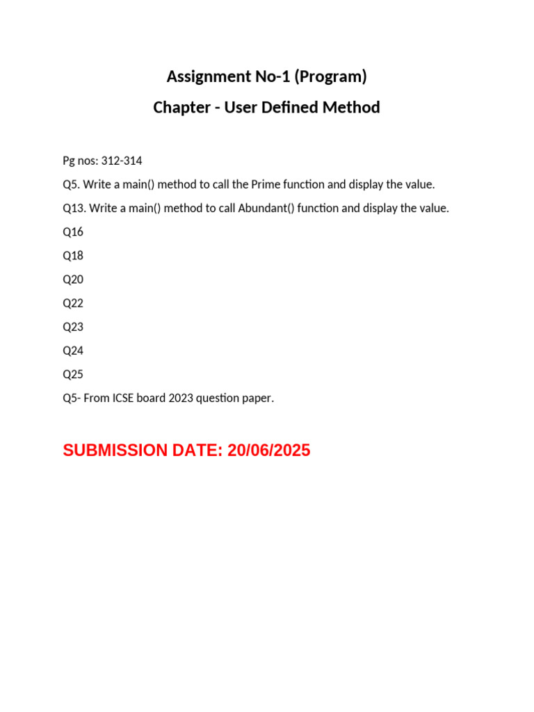Assignment No-1 (Program) | PDF