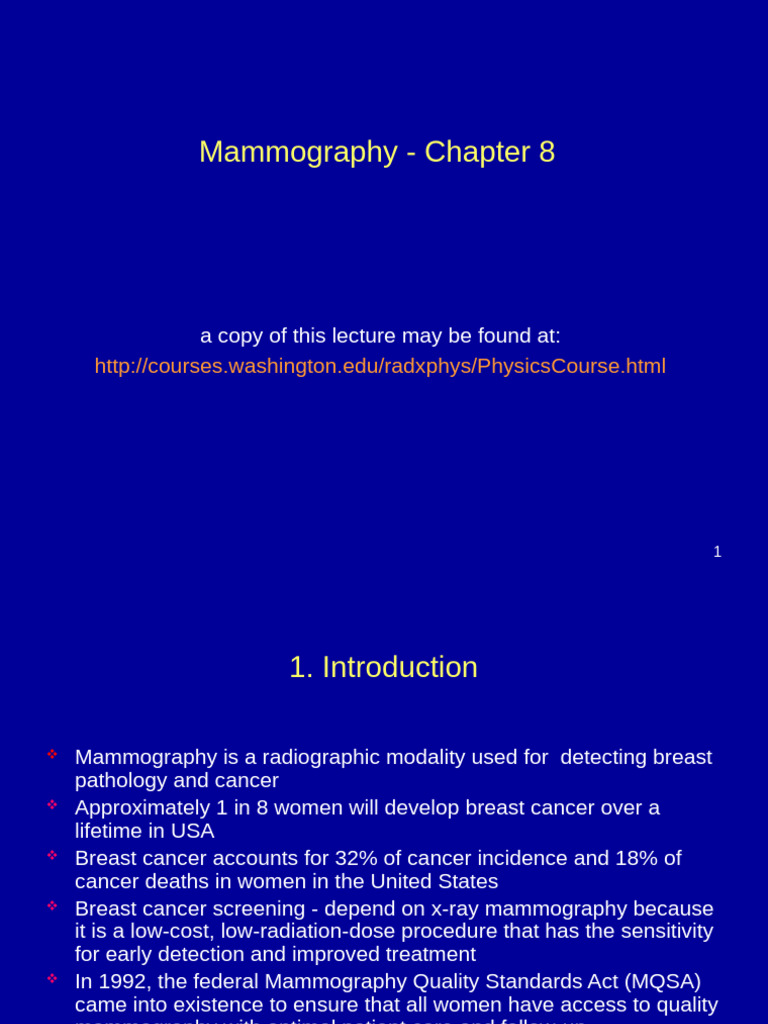 Mammography Techniques and Standards | PDF | Mammography | X Ray