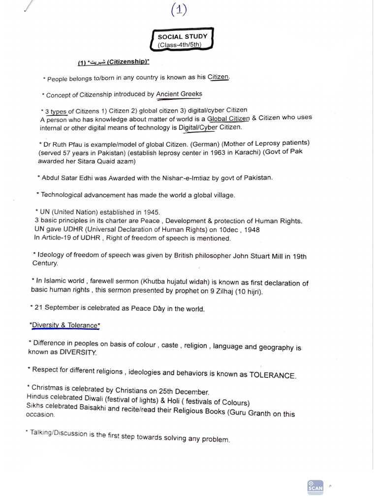 Social Study, Pak Study Notes | PDF