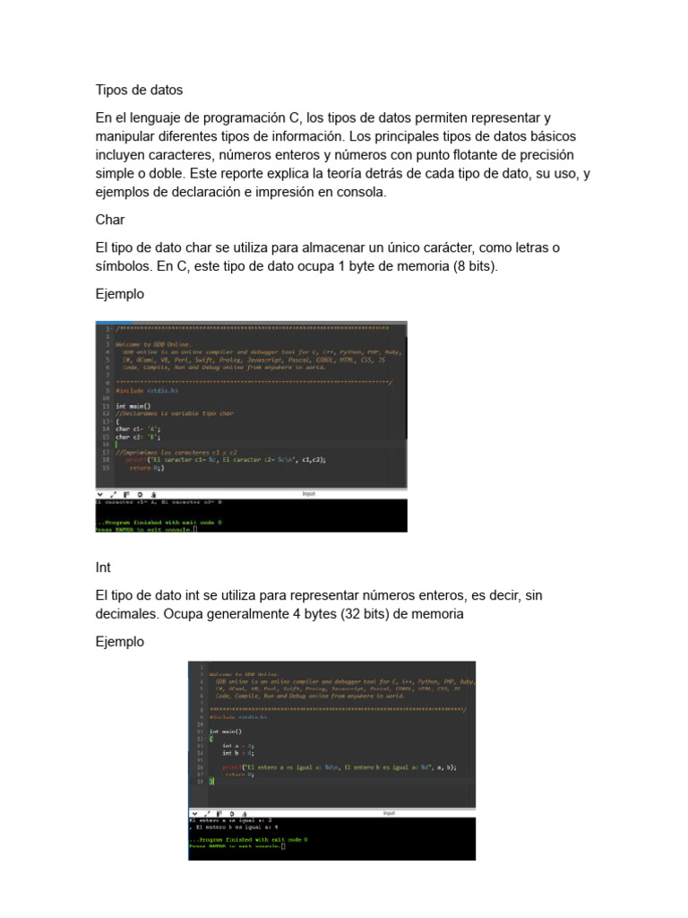Tipos de Datos | PDF