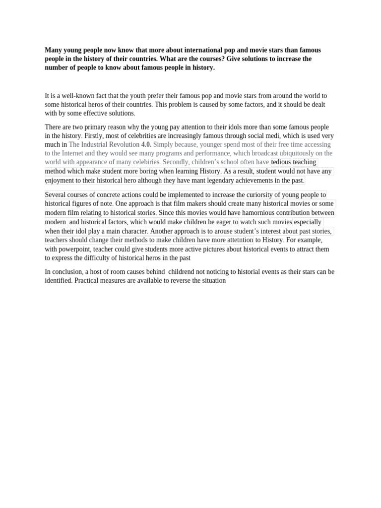Task 2 Famous and Historical People | PDF
