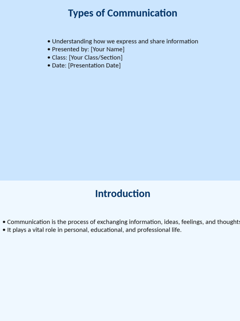 Styled Types of Communication Presentation | PDF